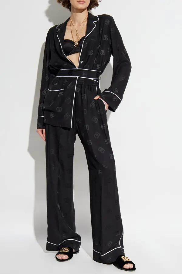 Dolce & Gabbana All-over Dg Logo Jacquard Pajama Shirt