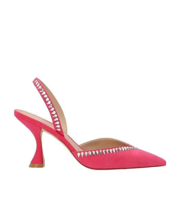 STUART WEITZMAN Gemcut Xcurve Embellished Slingback Pumps - Red