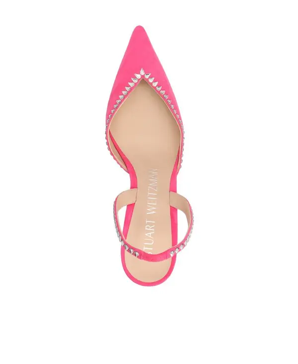 STUART WEITZMAN Gemcut Xcurve Embellished Slingback Pumps - Red
