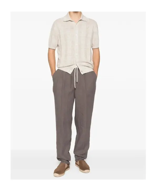 Brunello Cucinelli Short-sleeved Knitted Shirt - Beige