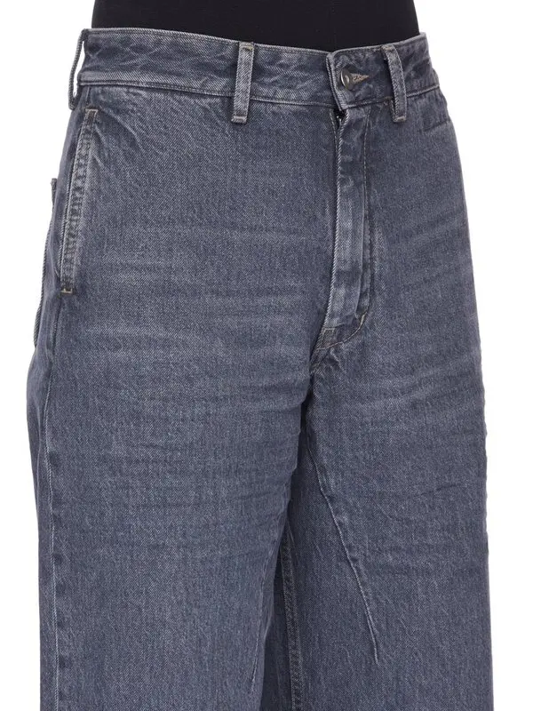 Rick Owens Wide Leg Jeans - Washed Ash