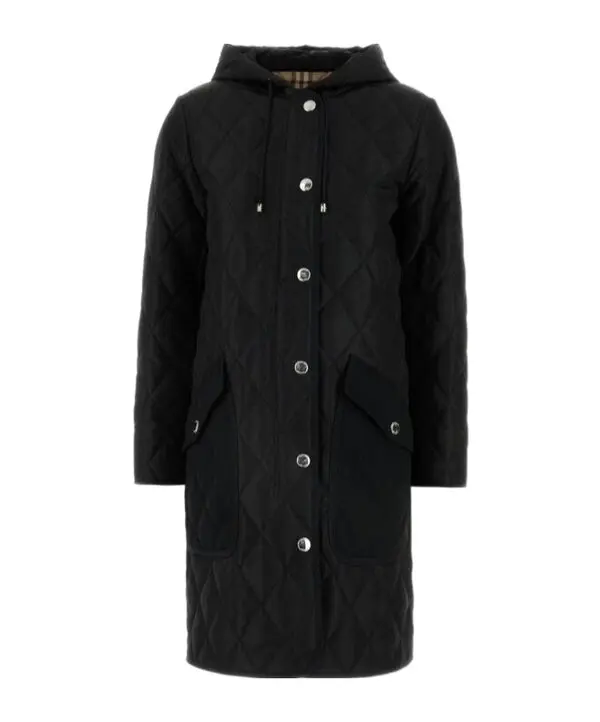 Burberry Quilted Hooded Jacket - Black