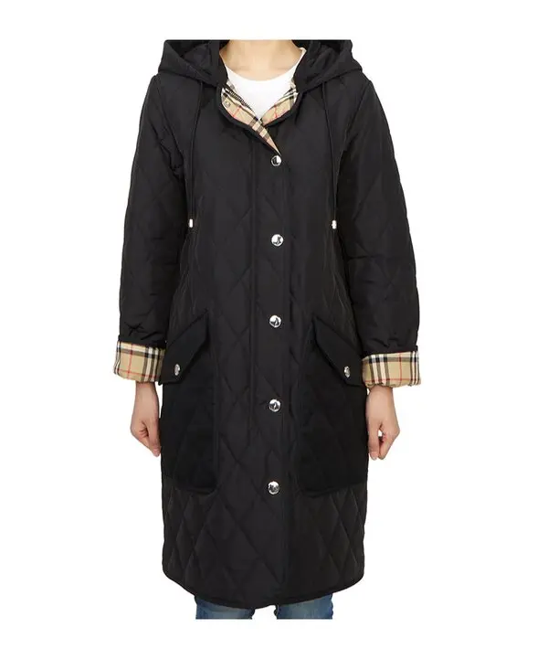 Burberry Quilted Hooded Jacket - Black