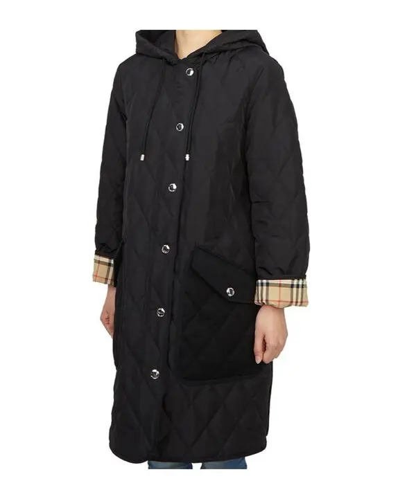 Burberry Quilted Hooded Jacket - Black
