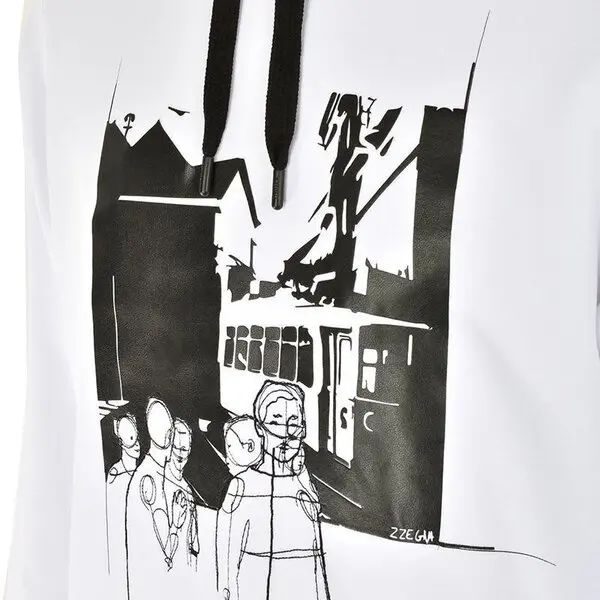 Zegna Printed Graphic Hooded Sweater