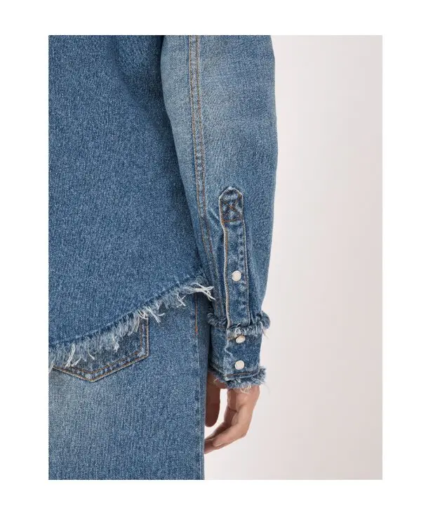 Chloé Frayed Edge Denim Shirt - Blue