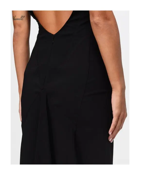 Dsquared2 V-neck Sleeveless Open Back Zipper Dress