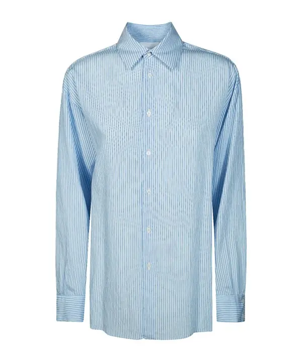 DONDUP Striped Long Sleeve Shirt - Light Blue
