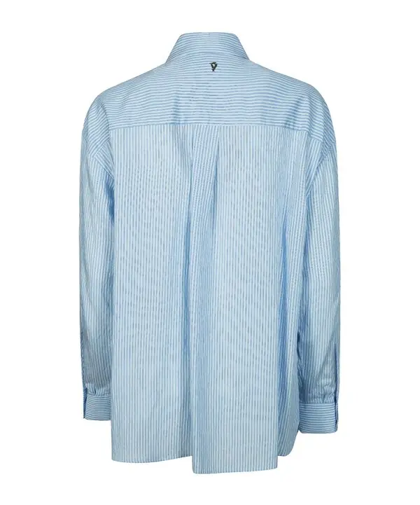 DONDUP Loose-fit Striped Shirt - Light Blue