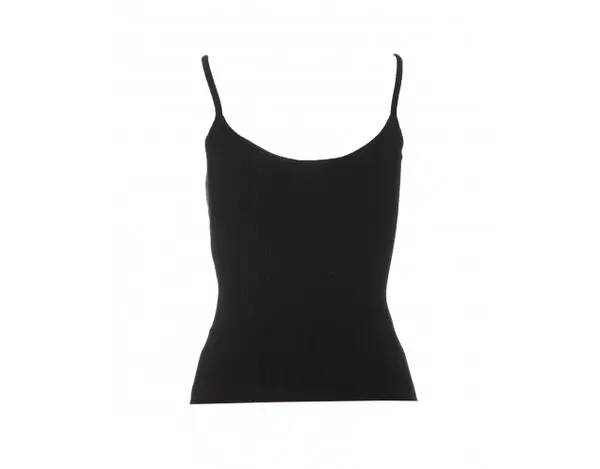 COURREGES Courrèges Ribbed Knit Tank Top - Black