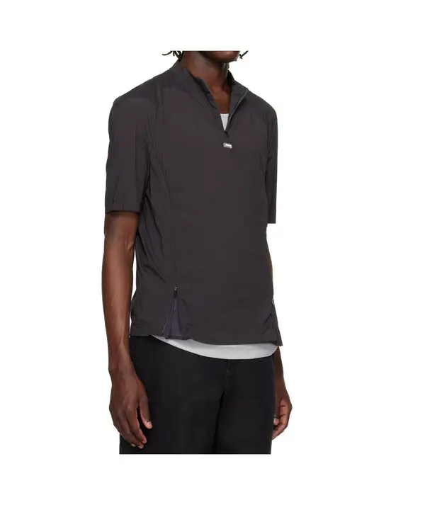 AMOMENTO Stand Collar Zip T-shirt