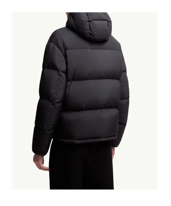 Moncler Zip-up Hooded Down Jacket With Drawstring Hem - Black