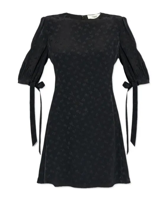Chloé Floral Pattern Mini Dress - Black