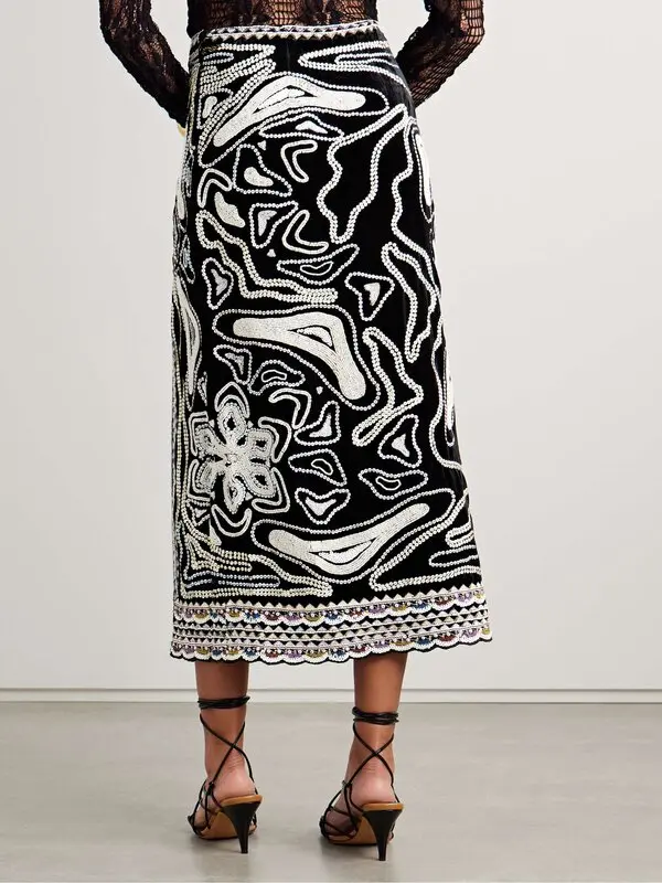 Ulla Johnson Embellished Midi Skirt