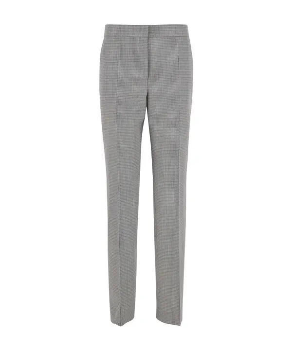 JIL SANDER Tailored Checked Trousers With Rear Slits - Gray