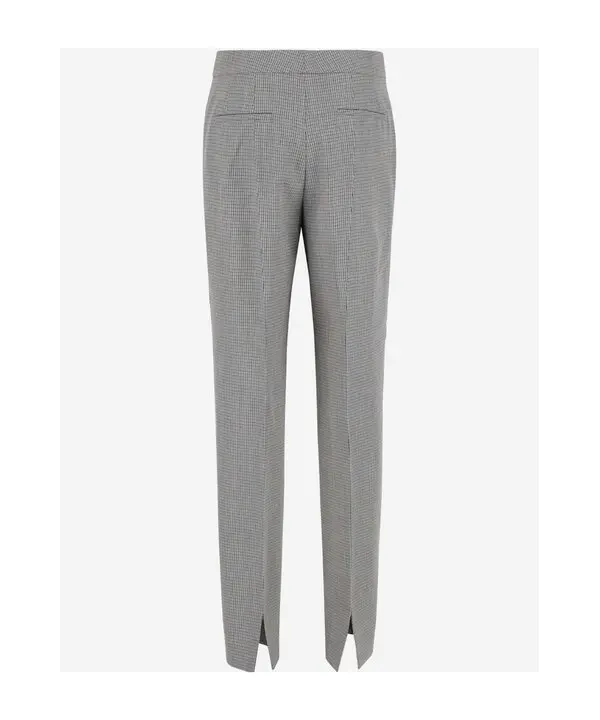JIL SANDER Tailored Checked Trousers With Rear Slits - Gray