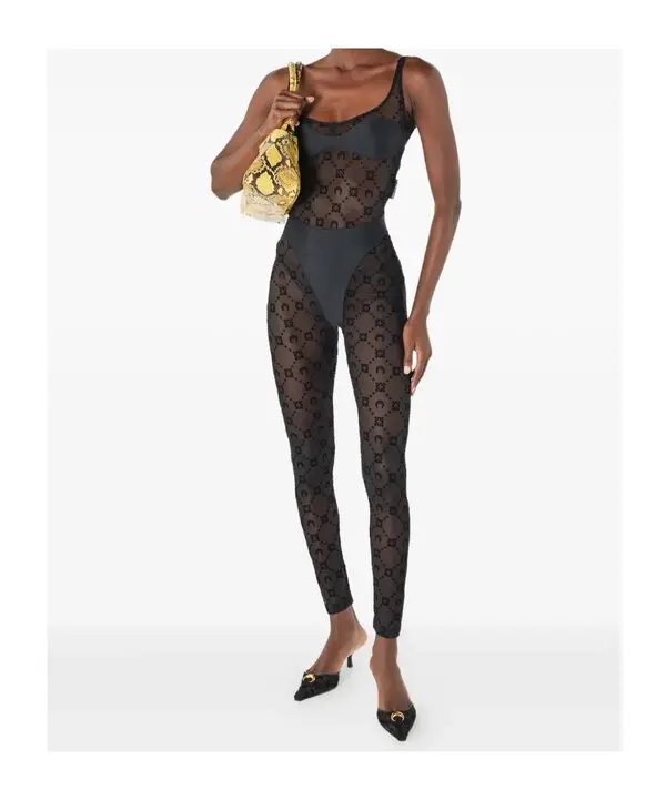MARINE SERRE Moonogram Mesh Flocked Catsuit