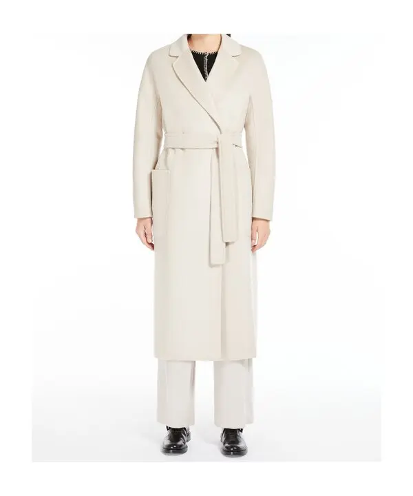 Max Mara Belted Long-sleeved Coat - Ice