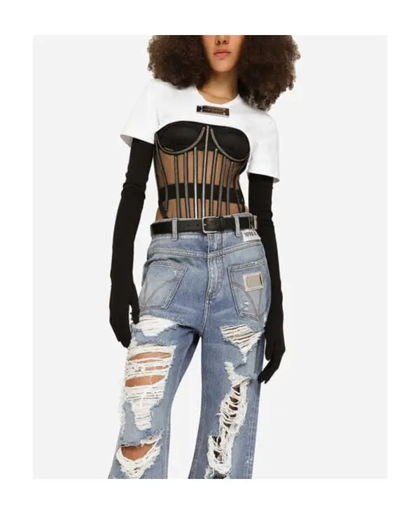 Dolce & Gabbana Tulle Corset Top