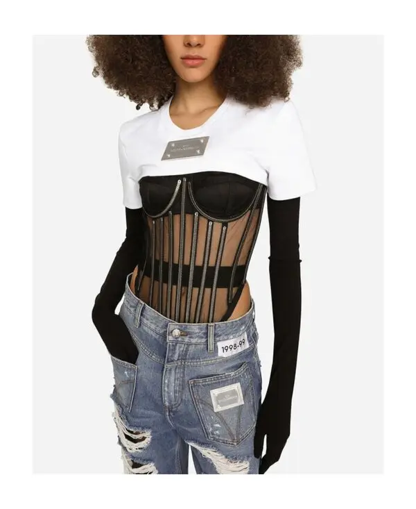 Dolce & Gabbana Tulle Corset Top