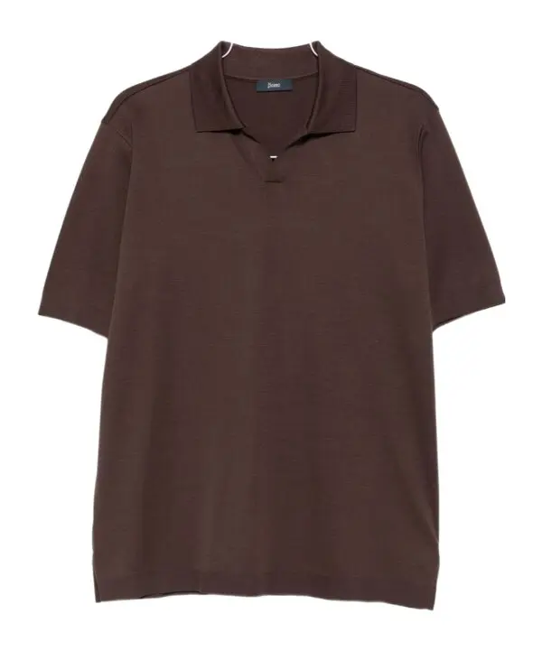Herno Skipper Open-neck Polo Shirt - Brown