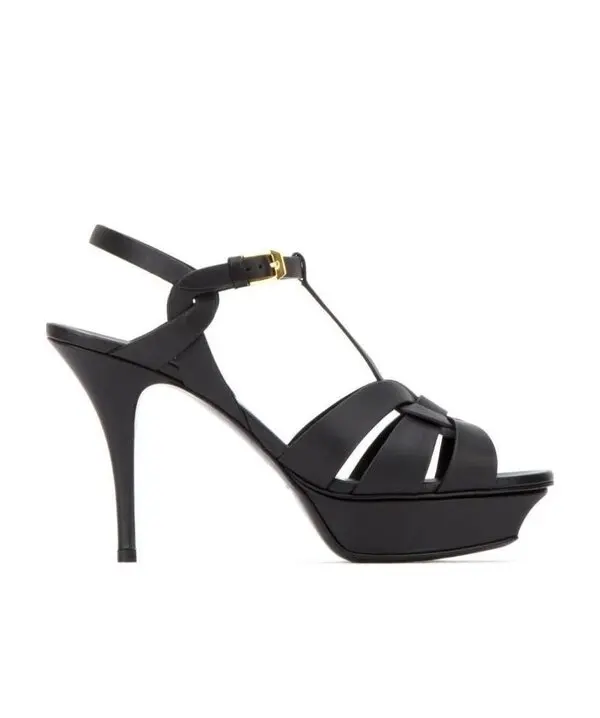 Saint Laurent Tribute Open Toe Sandals - Black