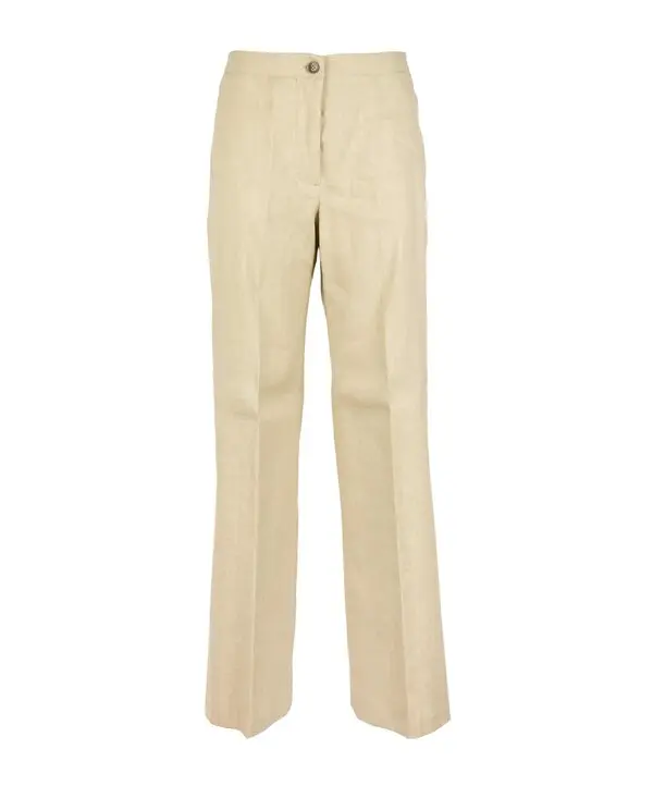 Seventy Elastic Waistband Button-up Casual Pants - Nude