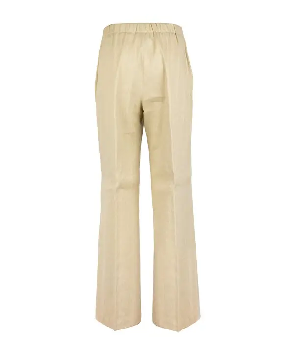 Seventy Elastic Waistband Button-up Casual Pants - Nude