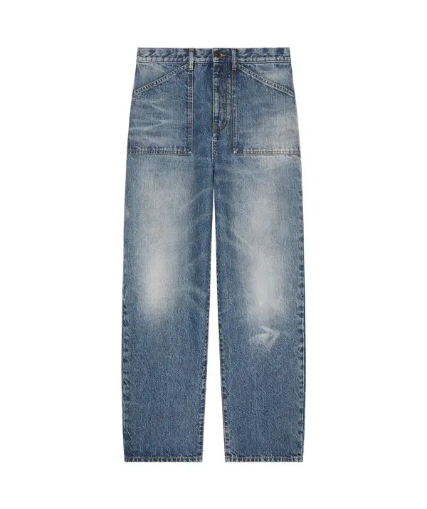 Givenchy Large Fit Patch Pocket Jeans - Light Blue