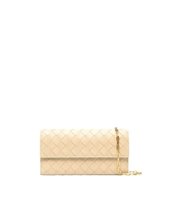 Bottega Veneta Woven Fold-over Chained Shoulder Bag