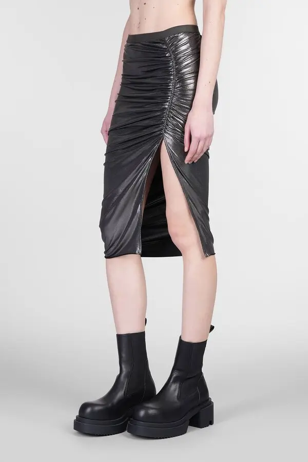 Rick Owens Ruched Slit Skirt