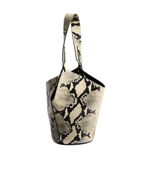 Khaite Embossed Calfskin Tote Bag - Natural Python Embossing