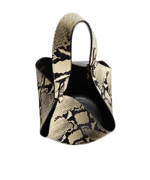 Khaite Embossed Calfskin Tote Bag - Natural Python Embossing
