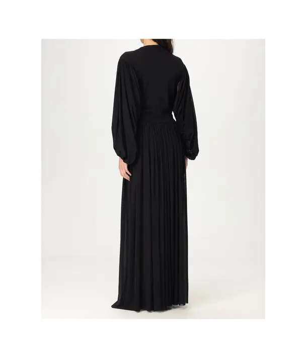 Philosophy Di Lorenzo Serafini Long V-neck Dress With Pleated Design