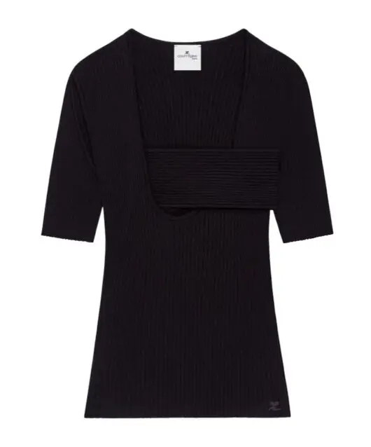 COURREGES Ribbed-knit Jumper With Open Shoulders