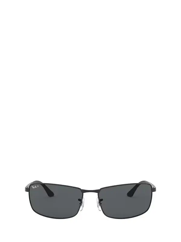 Ray-ban Rb3498 Rectangular Frame Polarized Sunglasses - Black