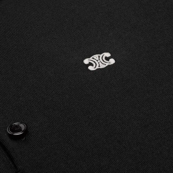 Celine Triomphe Polo In Fine Cotton - Black