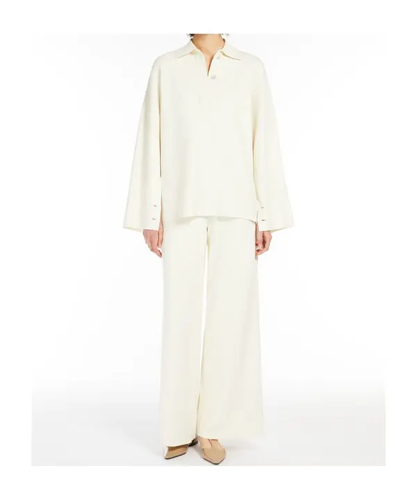 Max Mara High Waist Wide Leg Pants - Silk