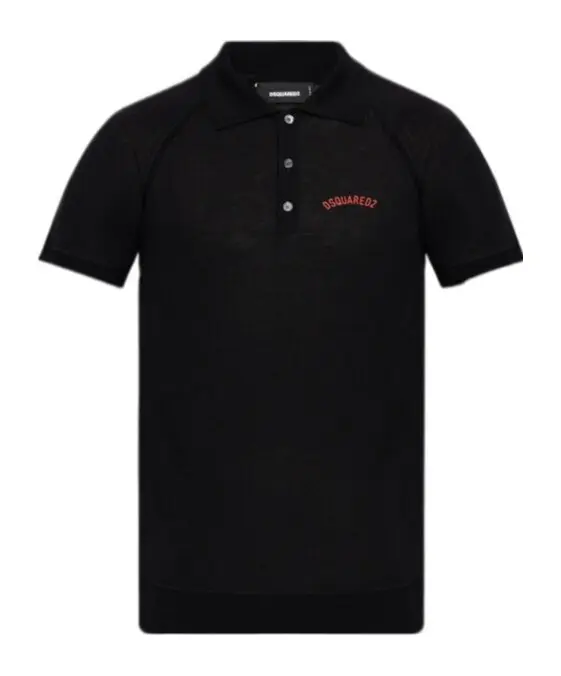 Dsquared2 Knitted Polo Shirt - Black