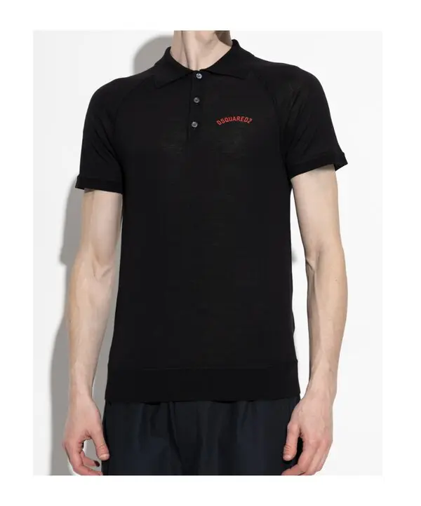 Dsquared2 Knitted Polo Shirt - Black