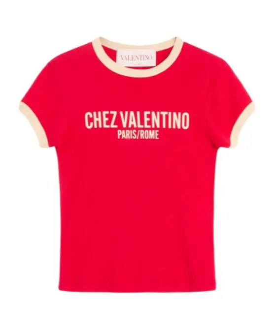 Valentino Garavani Crewneck Short-sleeved T-shirt - New Red/betulla
