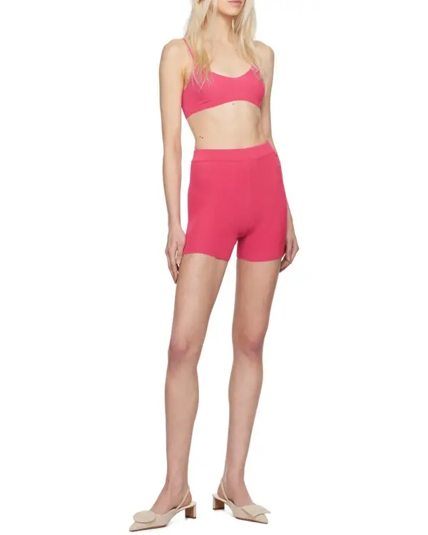 Jacquemus Le Short Pralu Knitted High-waisted Shorts - Pink
