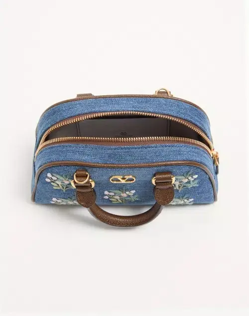 Valentino Garavani Vlogo Signature Denim Mini Top Handle Bag