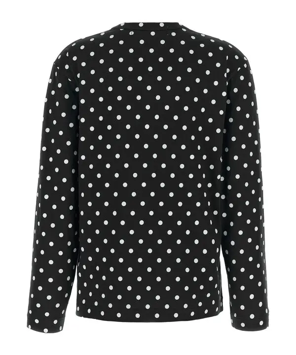 Play Comme Des Garcon Polka Dot Long Sleeve T-shirt - Black