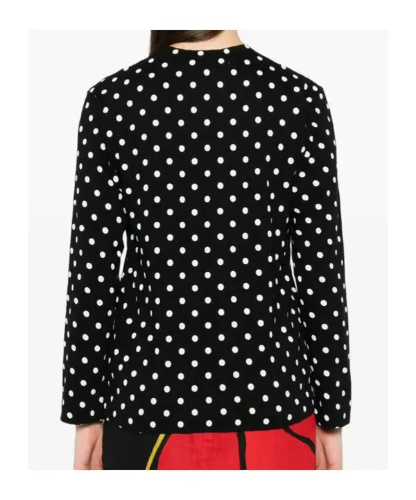 Play Comme Des Garcon Polka Dot Long Sleeve T-shirt - Black