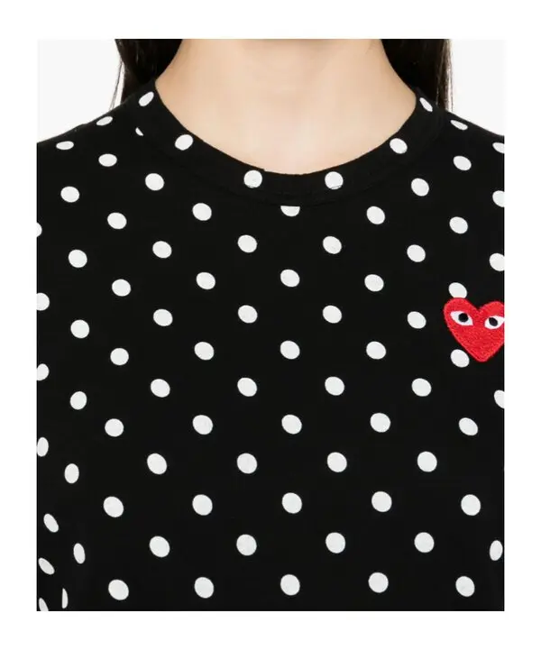 Play Comme Des Garcon Polka Dot Long Sleeve T-shirt - Black