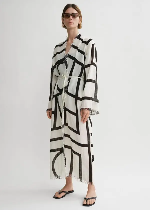 TOTEME Geometric Print Wrap Dress