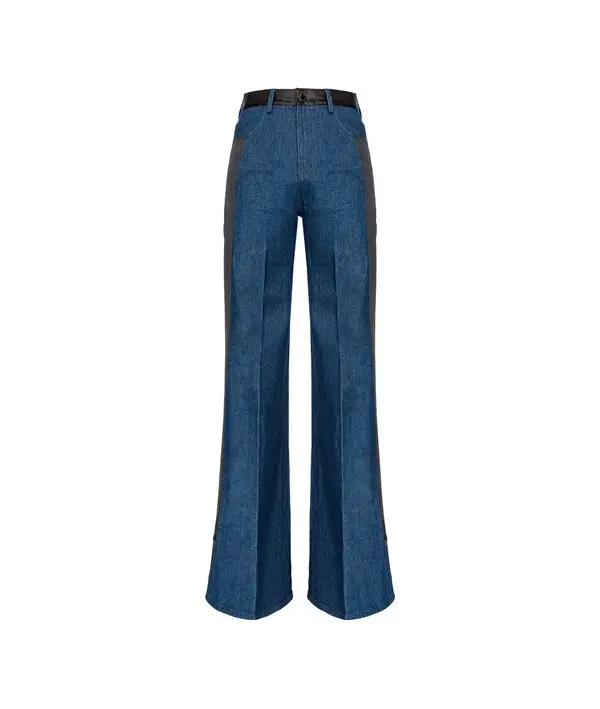 Pinko Flared Jeans With Paneled Accents - Blue