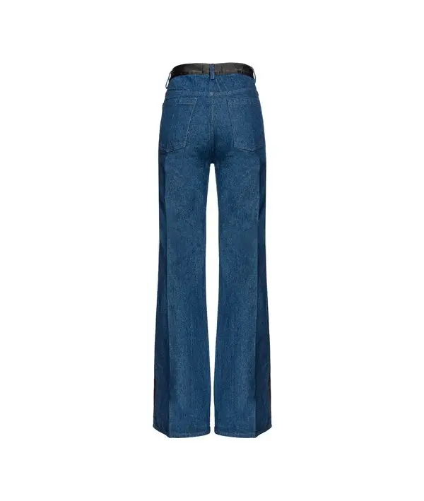 Pinko Flared Jeans With Paneled Accents - Blue