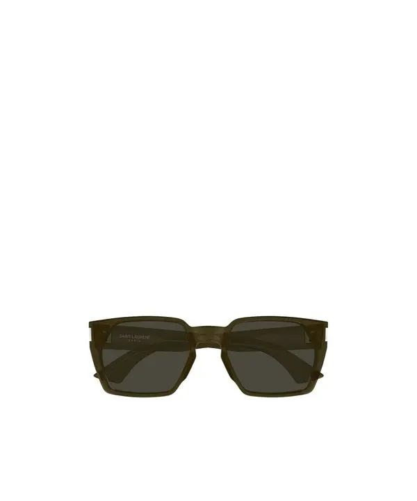 Saint Laurent Rectangle-frame Logo Lettering Sunglasses - Brown